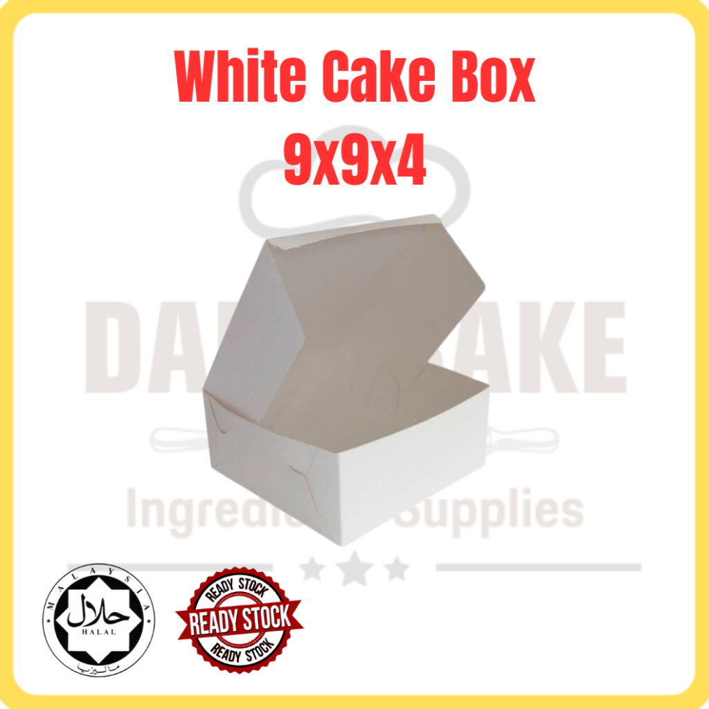 White Cake Box 9x9x4/Kotak Kek Putih/白色蛋糕盒/Box/Kotak/盒子 | Shopee Malaysia