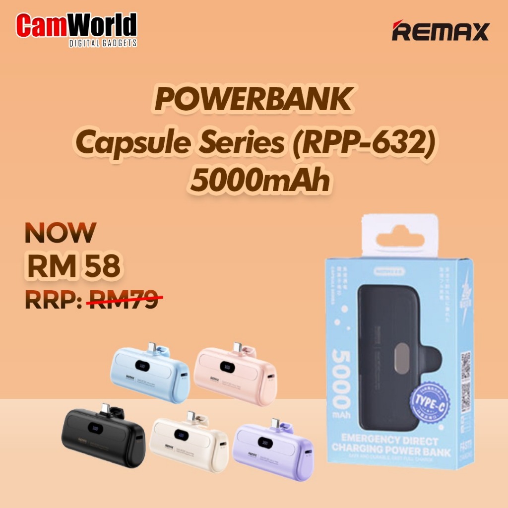 REMAX Powerbank Capsule Series 5000mAh (RPP-632) / (RPP-633) | Shopee ...
