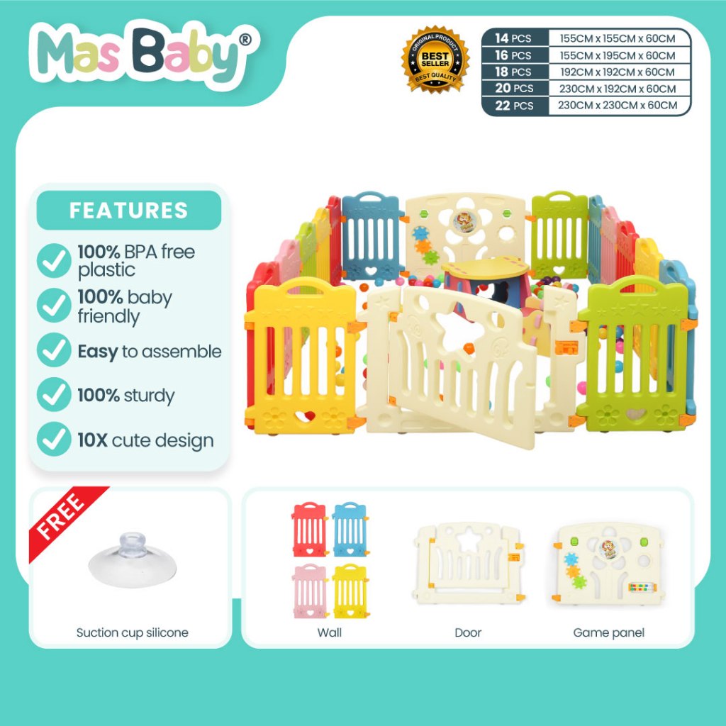 Mas Baby Rainbow Playpen Baby Fence Playyard Pagar Permainan ...
