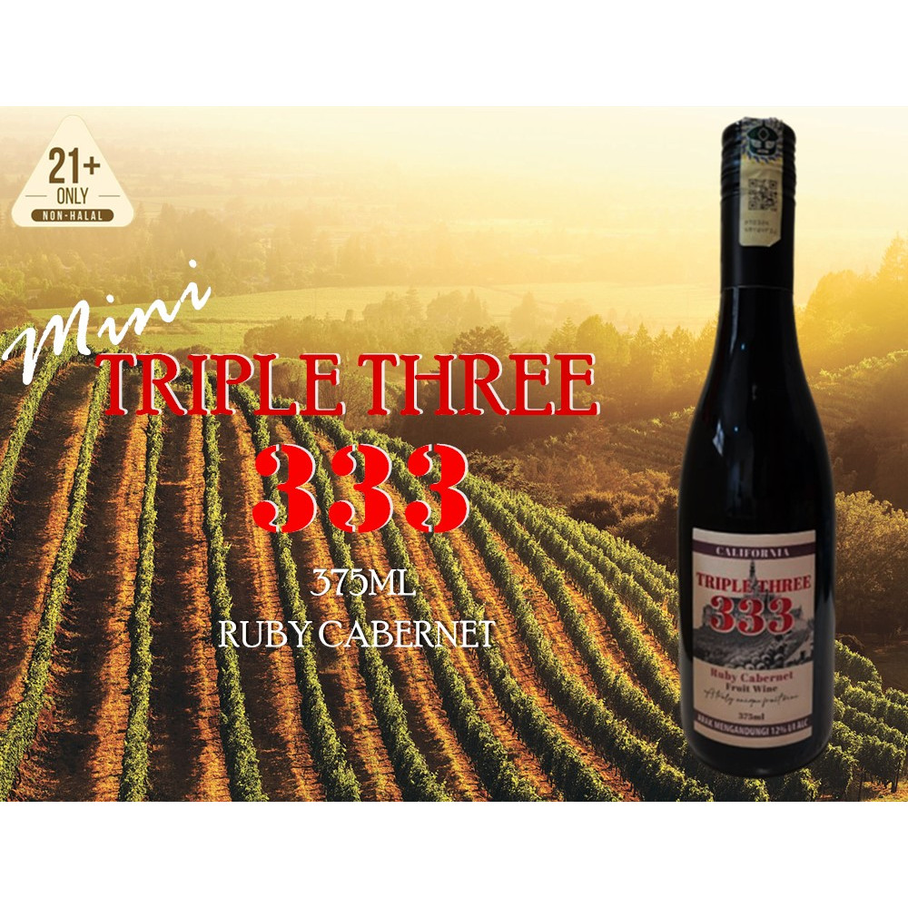 Mini Triple Three 333 Ruby Cabernet 宝石卡本内红酒 375ml | Shopee Malaysia