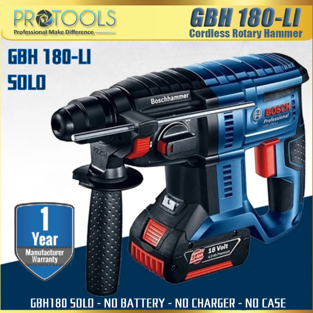 BOSCH 18V GBH180-LI CORDLESS BRUSHLESS ROTARY HAMMER DRILL | 3 MODES ...