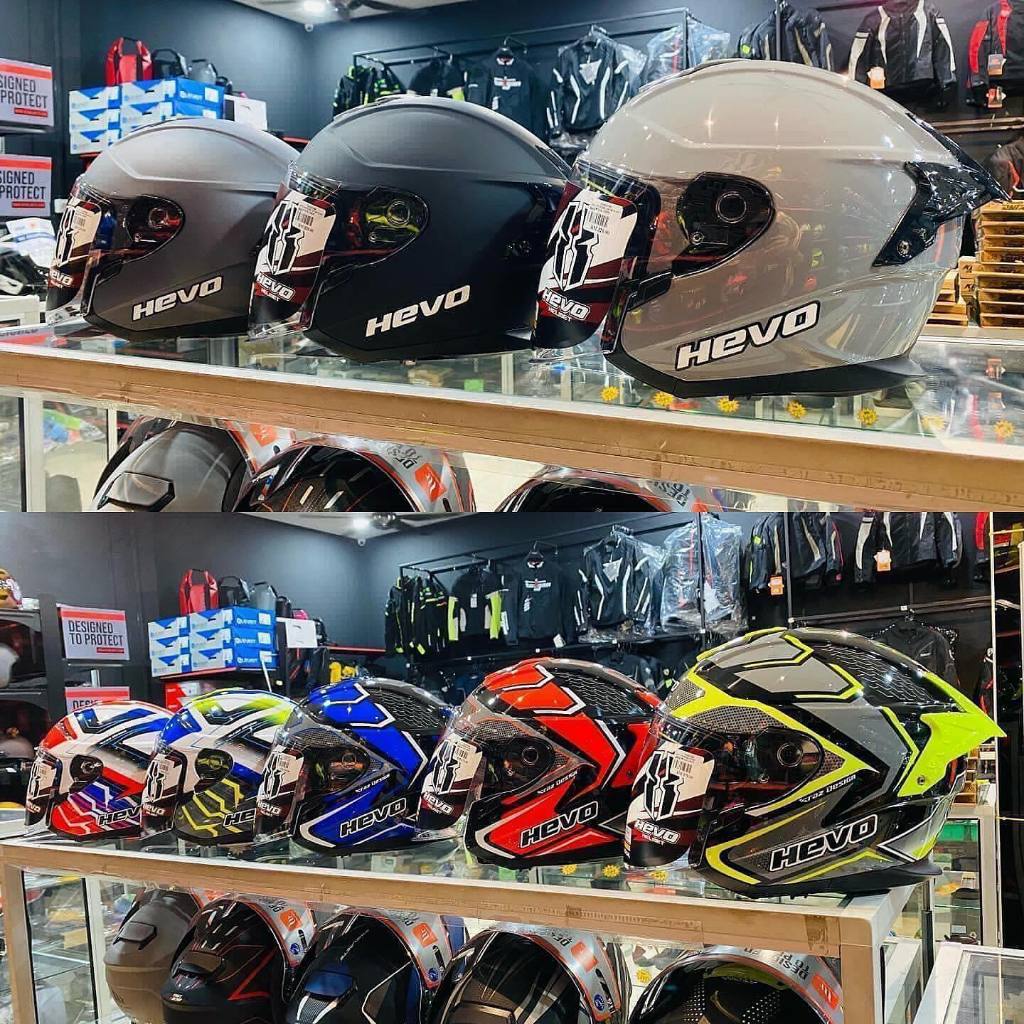 Hevo VS OF126 Open Face Helmet (dual visor) | Shopee Malaysia