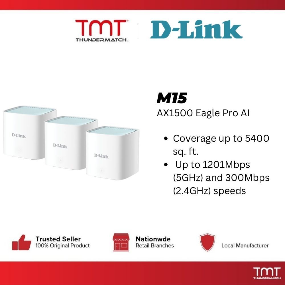 D-Link M15 Eagle Pro AI AX1500 Wi-Fi Mesh System (3 Pack) | Shopee Malaysia