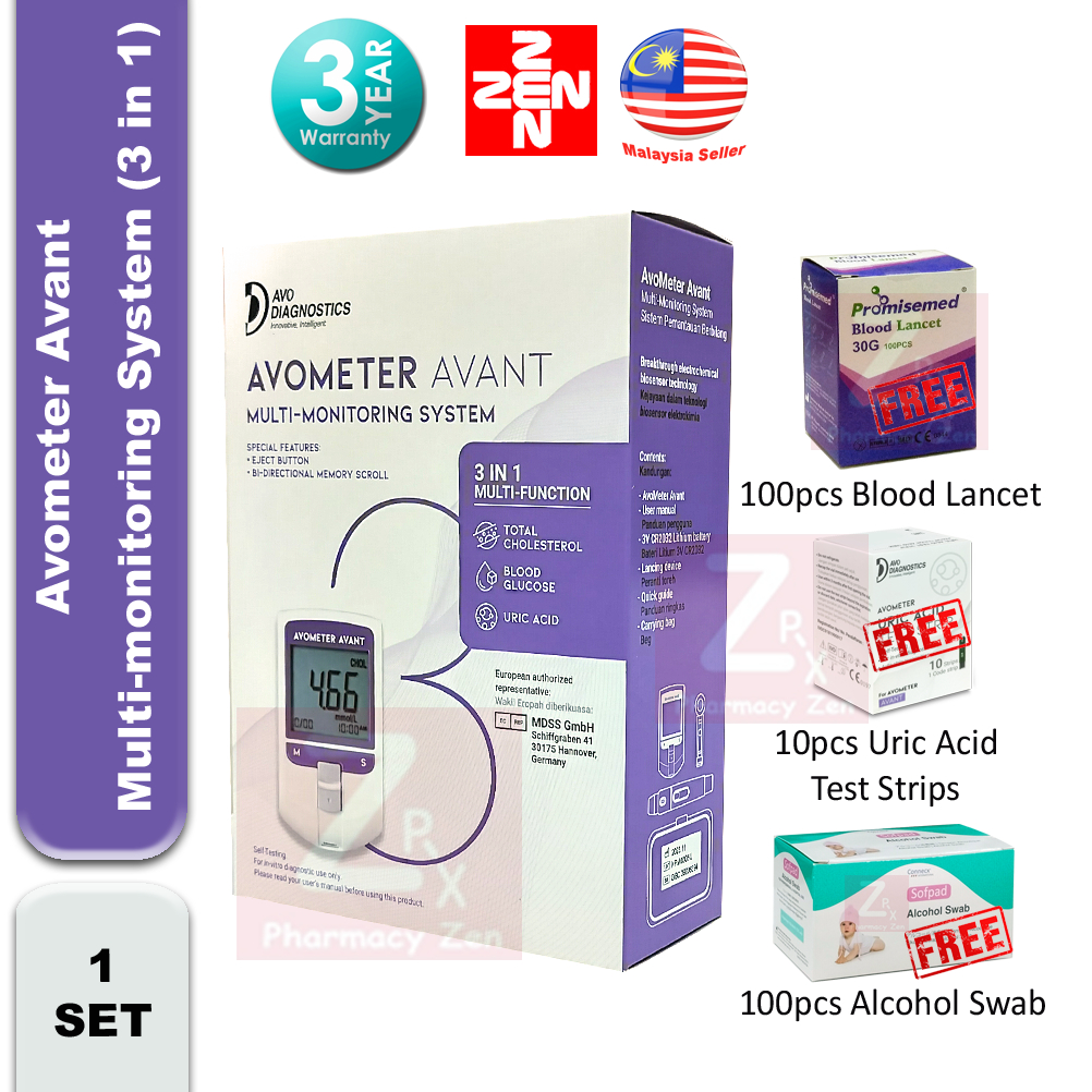 Avometer Avant (Check Uric Acid ) FOC Uric Acid Test Strips 10's ...