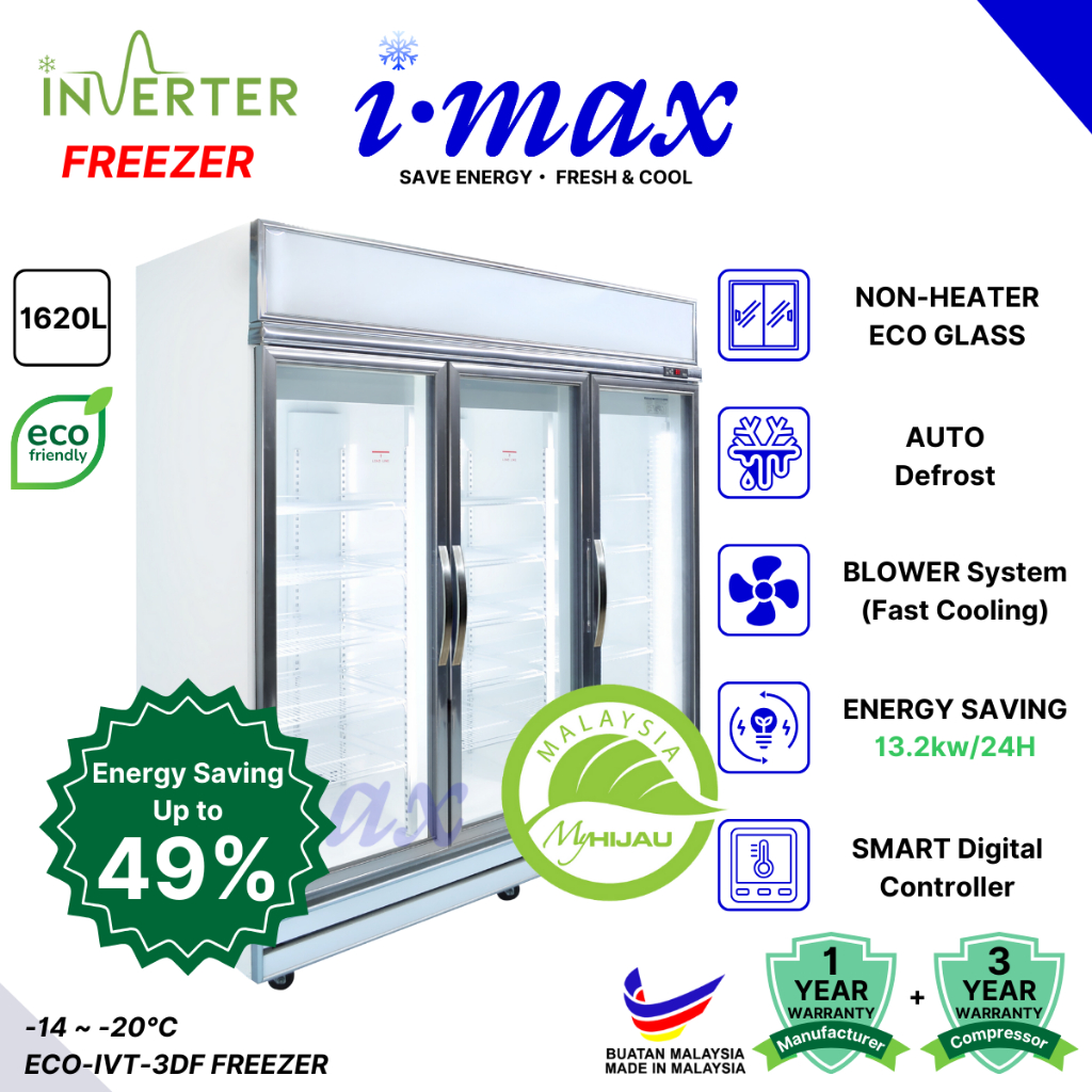 Imax Inverter 3 Door Display Freezer HIGH SPEC l Super Energy Saving l ...