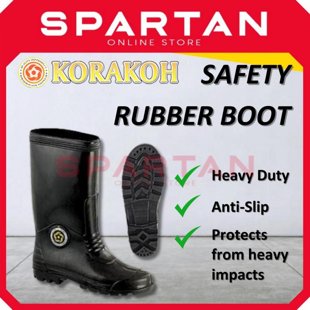KORAKOH M6000 Heavy Duty Black Safety Rubber Boot/Kasut Air Getah/Kasut ...