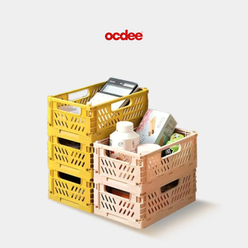 Ocdee Colourful Crate Box - Collapsible Stackable Storage Box Home ...