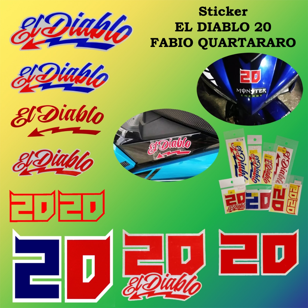 Sticker Motor Fabio Quartararo Sticker EL DIABLO Stcker 20 Tampal Luar ...