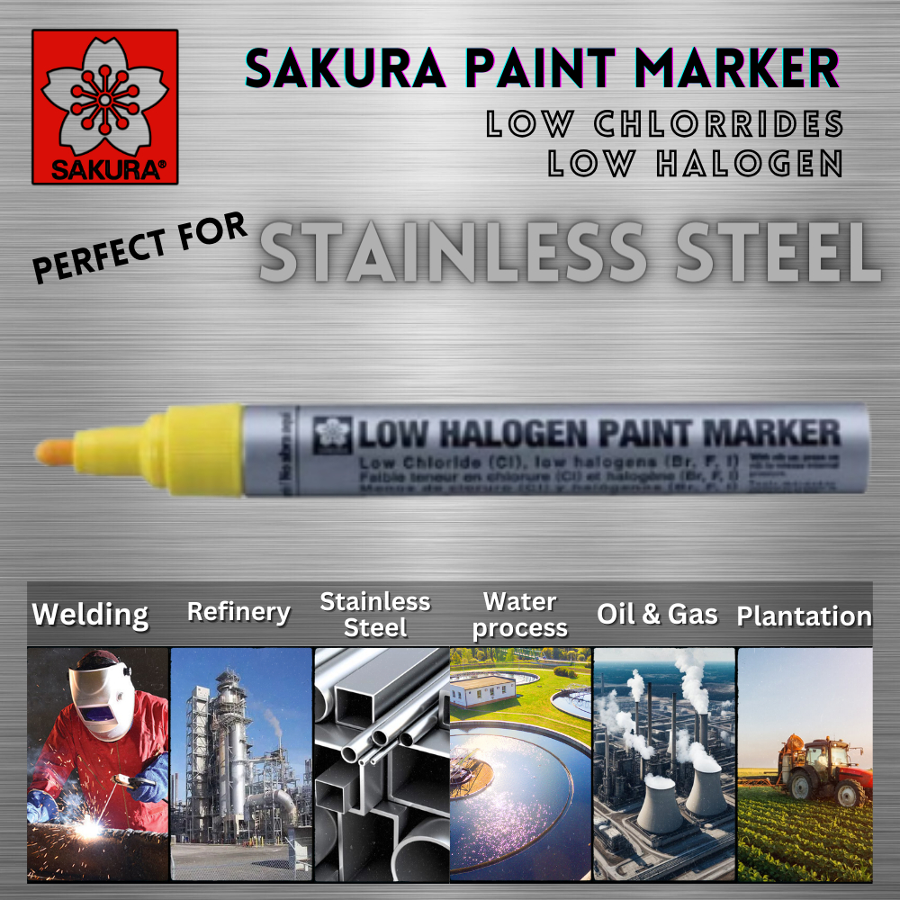 Sakura Industrial Low Halogen Low Chloride Paint Marker for Stainless ...