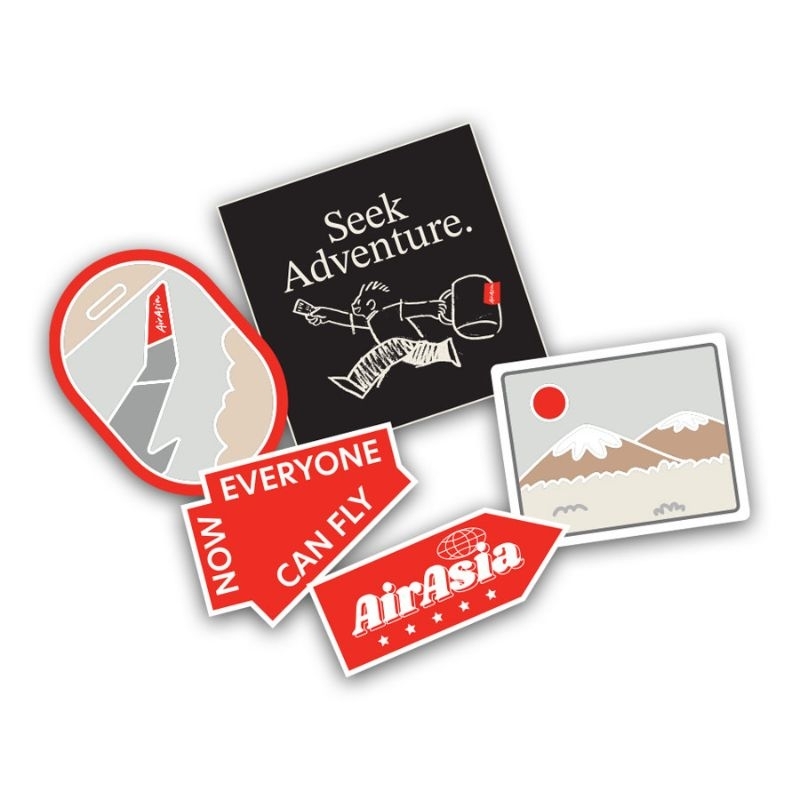 AirAsia Seek Adventure Sticker Pack (Set of 5) | Shopee Malaysia
