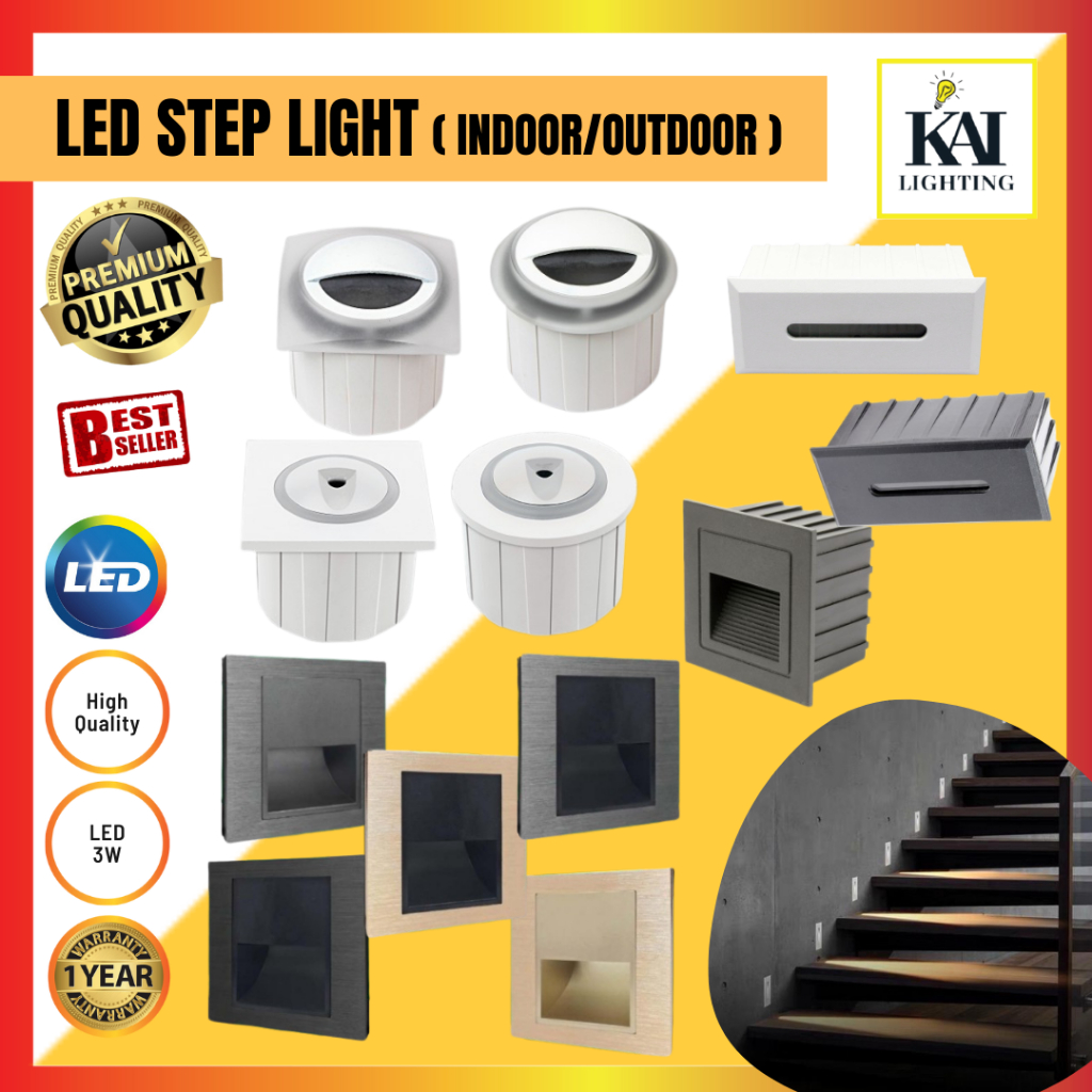 Modern LED Reccessed Step Light 3W Outdoor Weatherproof Wall Luminaire ...