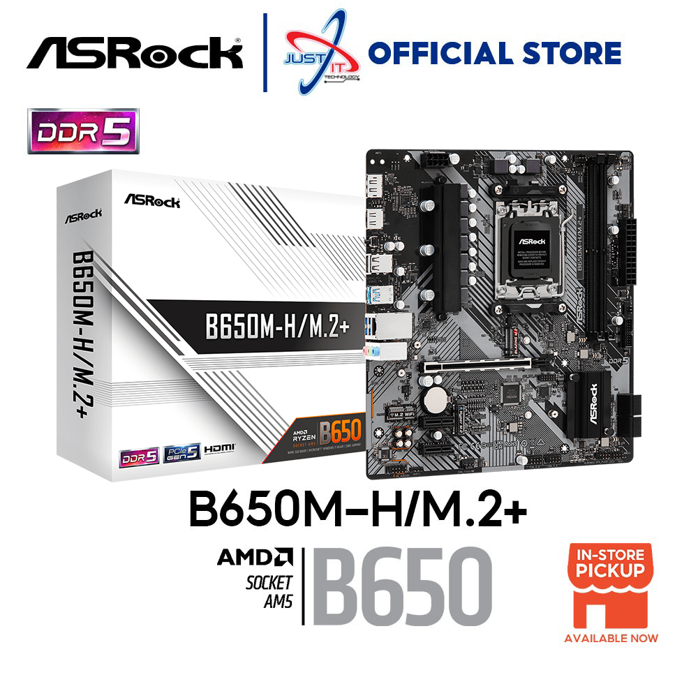 ASROCK B650M-H/M.2+ DDR5 / D5 AM5 GAMING MOTHERBOARD COMBO RYZEN 5 ...