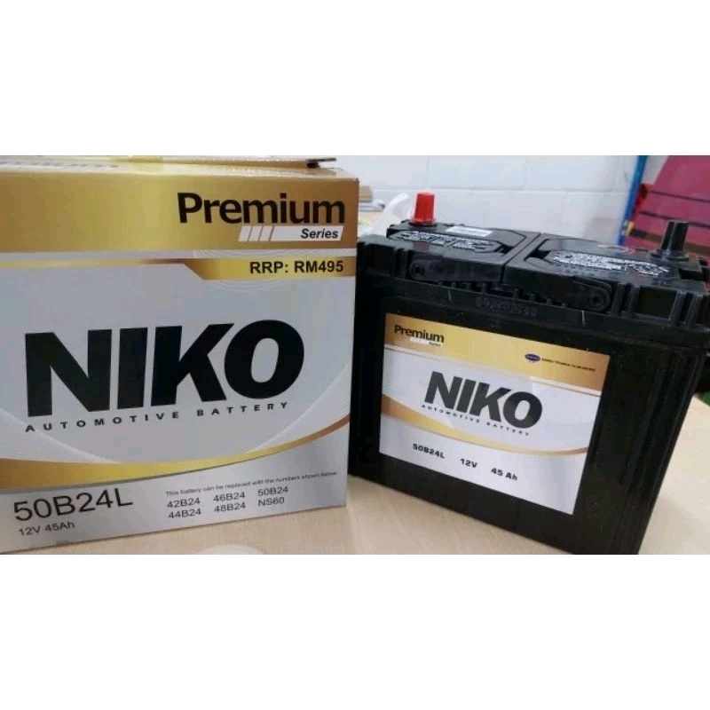 (READY STOCK) CAR BATTERY [NIKO18] 50B24R(NS60R)/50B24L(NS60L) NIKO BAKTERY(Warranty 1thn ...