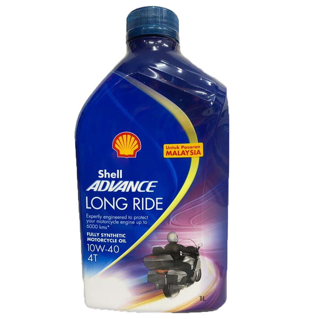 SHELL ADVANCE LONG RIDE 10W40 4T FULLY SYNTHETIC ENGINE OIL MALAYSIA 1L ...