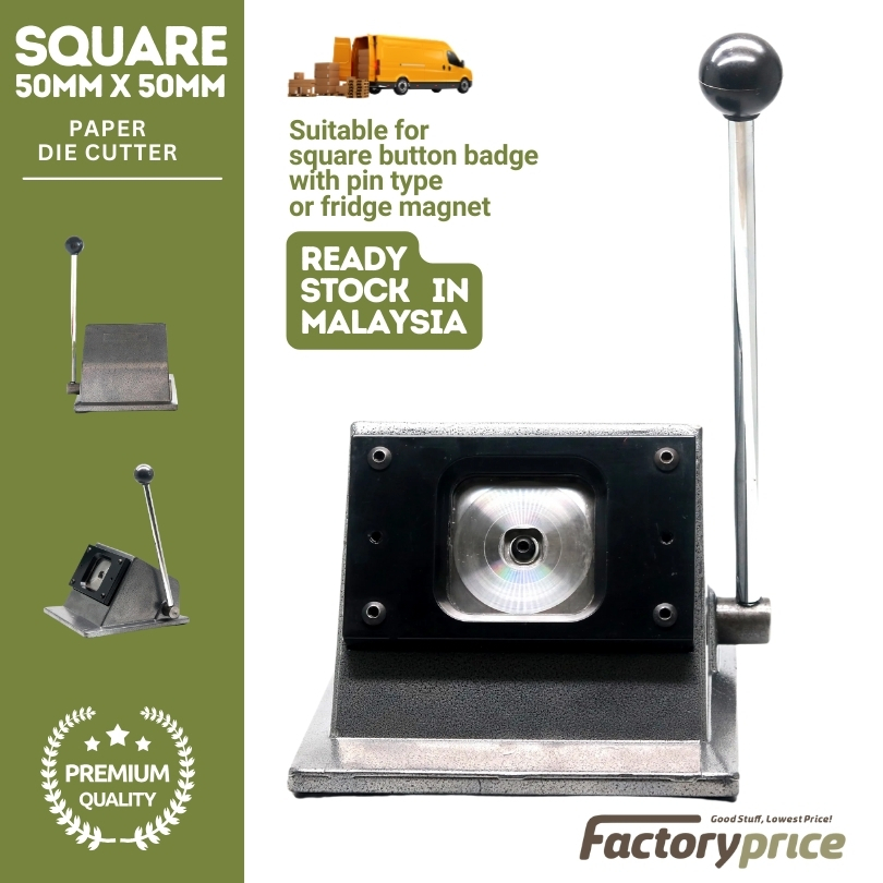 Square Button Badge Paper Die Cutter- 61mm x 61mm ( For Making 50mm x ...