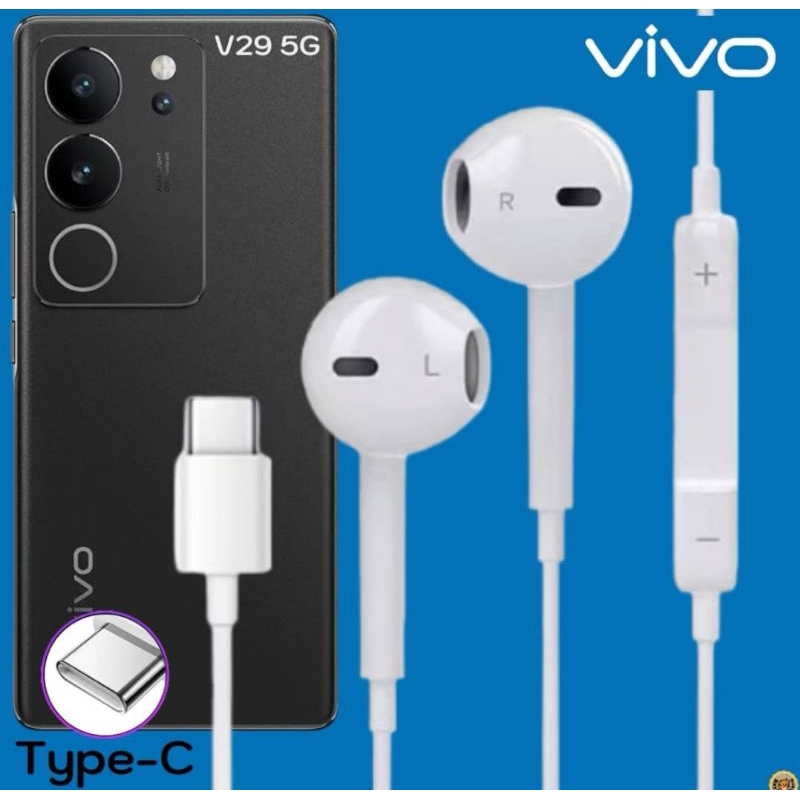 Earphone USB Type-C In Ear Hearphone For Vivo V30 V29 Pro V27 V27e V25 ...