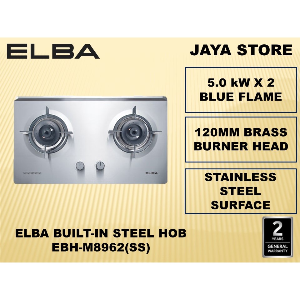 Elba Double Burners Built-in Stainless Steel Hob (Safety Device) EBH ...