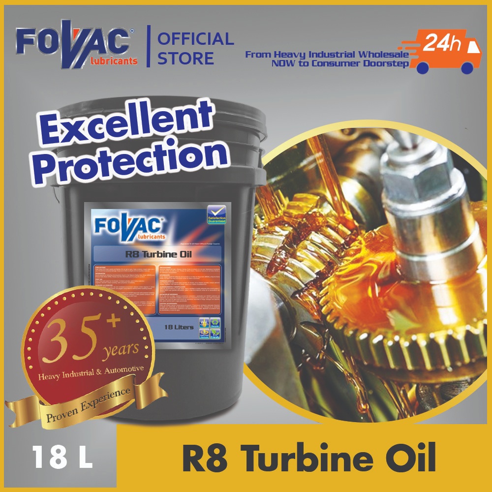 FOVAC R8 Turbine Oil - 18 Liters | Shopee Malaysia