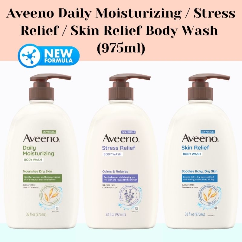 Aveeno Daily Moisturizing / Stress Relief / Skin Relief Body Wash 975ml ...