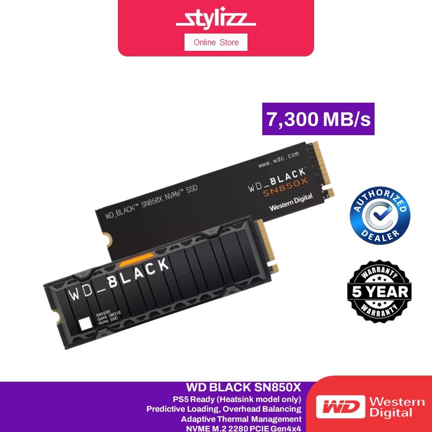 WESTERN DIGITAL SN850X BLACK 1TB 2TB M.2 NVME GEN4X4 SSD - WITH ...