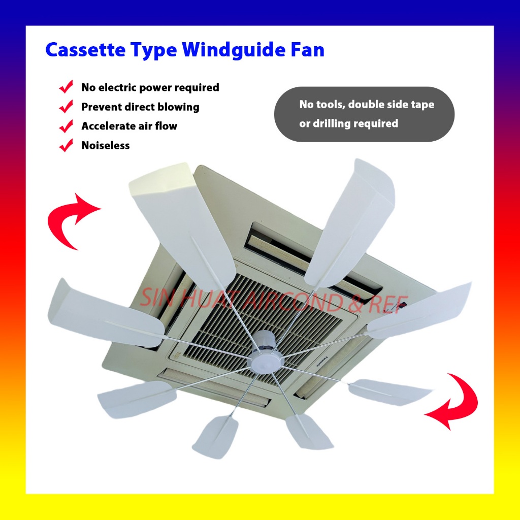 Cassette Aircon Wind Guide Fan Central Aircond 360° Fast Cooling Anti ...