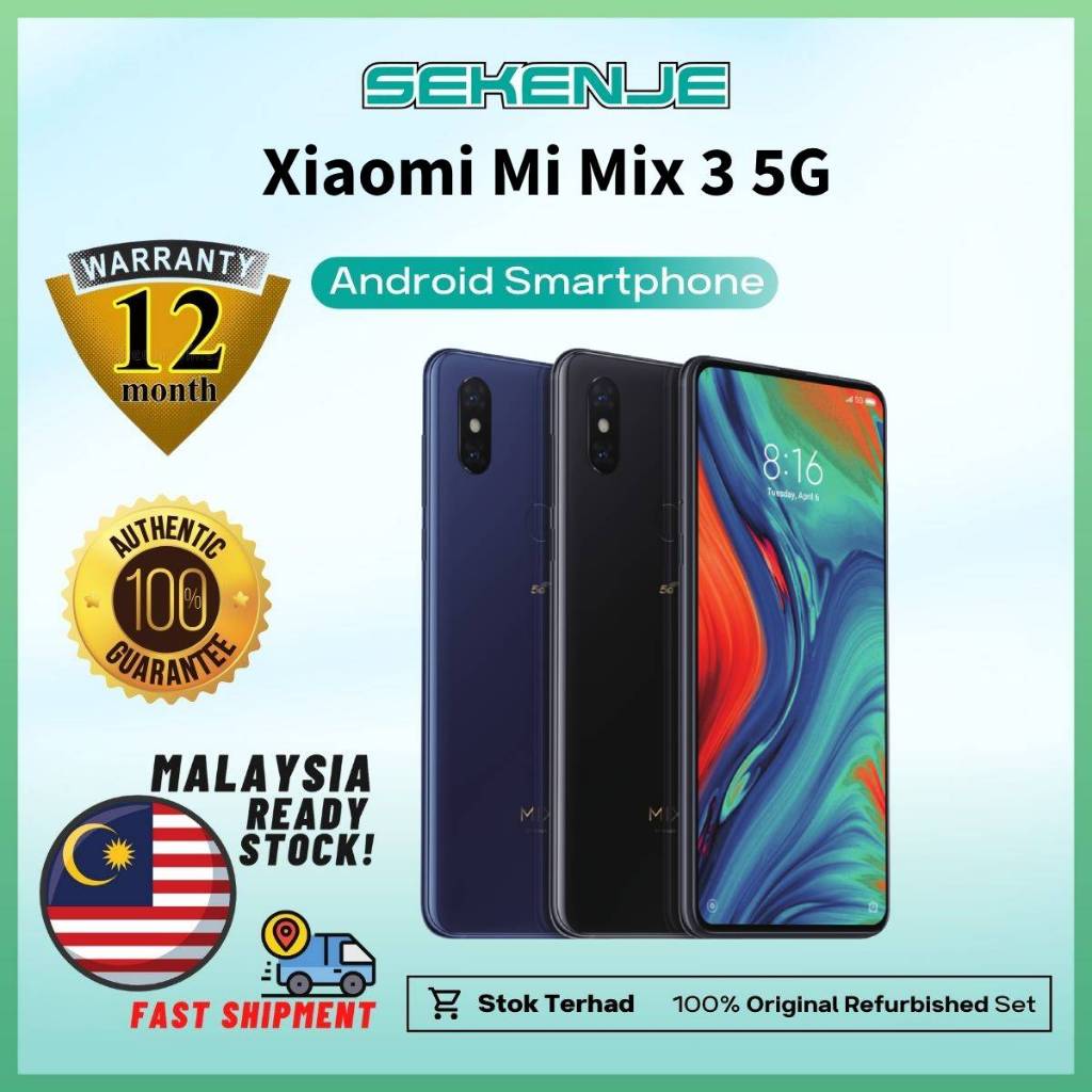 Xiaomi Mi Mix 3 5G 128GB + 6GB RAM 100% Original Secondhand Used Smartphone, 1 YEAR WARRANTY ...