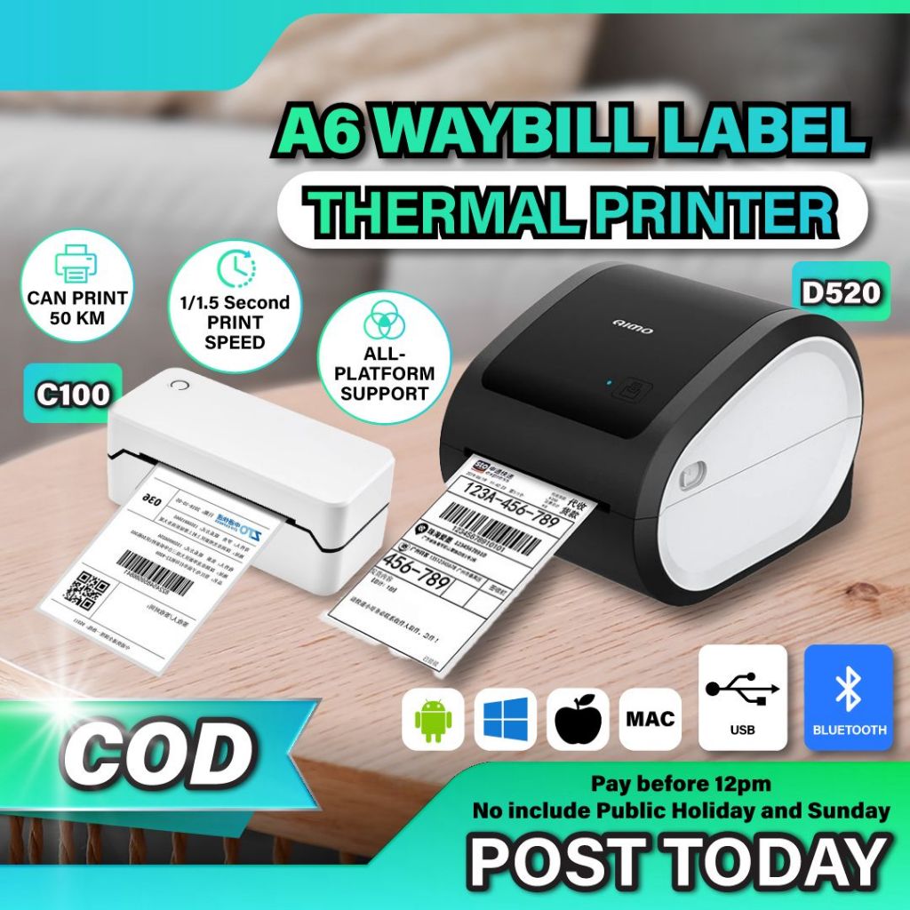 C100/D520 Waybill Printer * Thermal Printer A6 * USB+Bluetooth Android ...