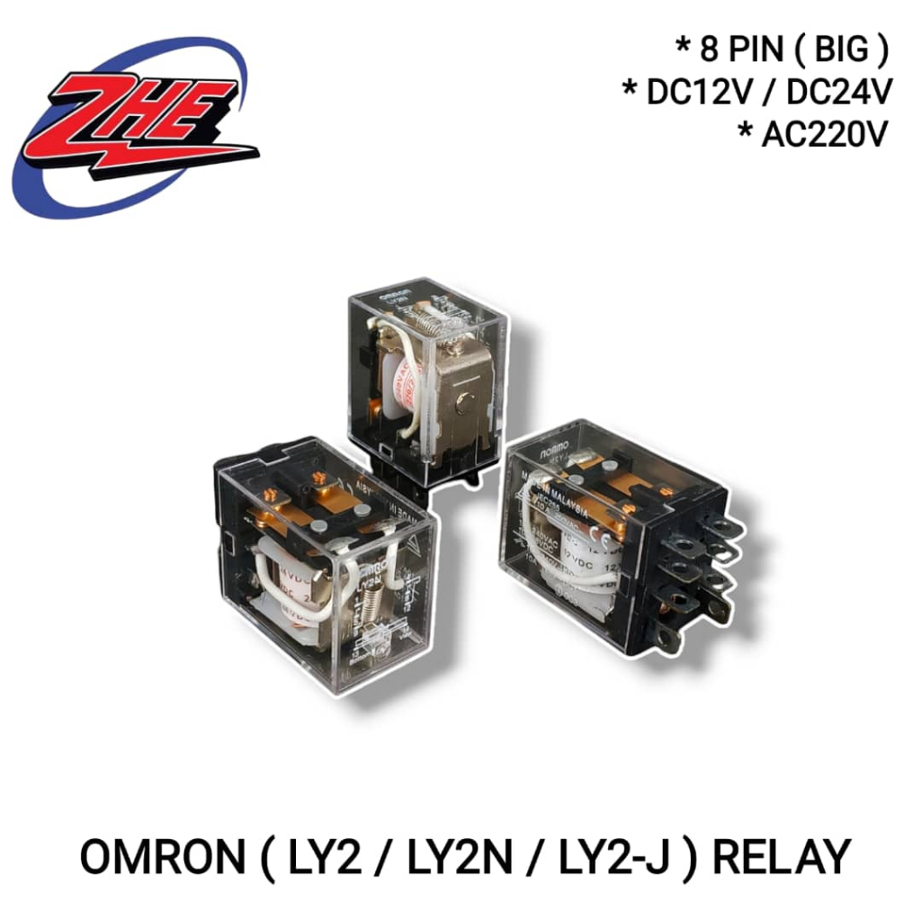 OMRON LY2 LY2N LY2-J 8PIN DC12V DC24V AC240V POWER RELAY ( NO LIGHTED INDICATOR ) | Shopee Malaysia