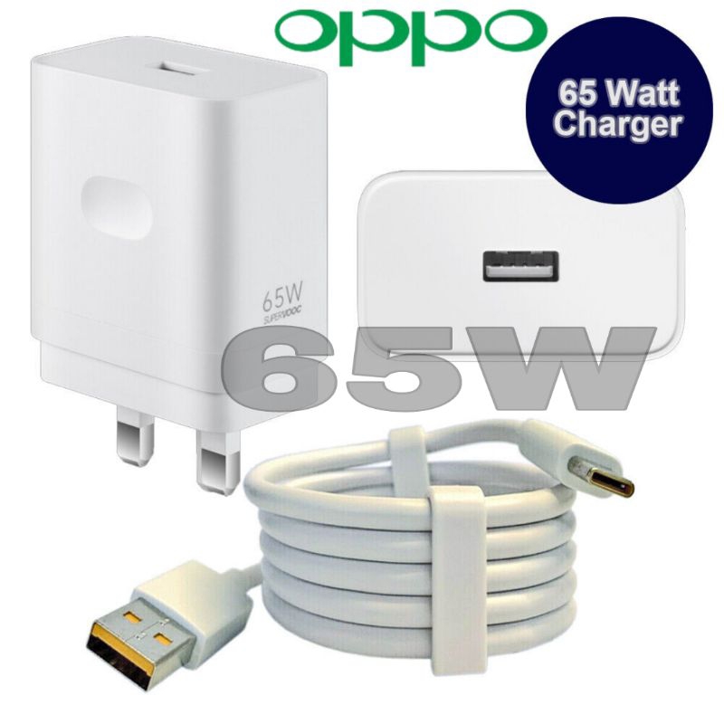 OPPO RENO 2 3 4 5 A95 A96 A97 A98 Realme SUPER VOOC 65W Charger Fast ...