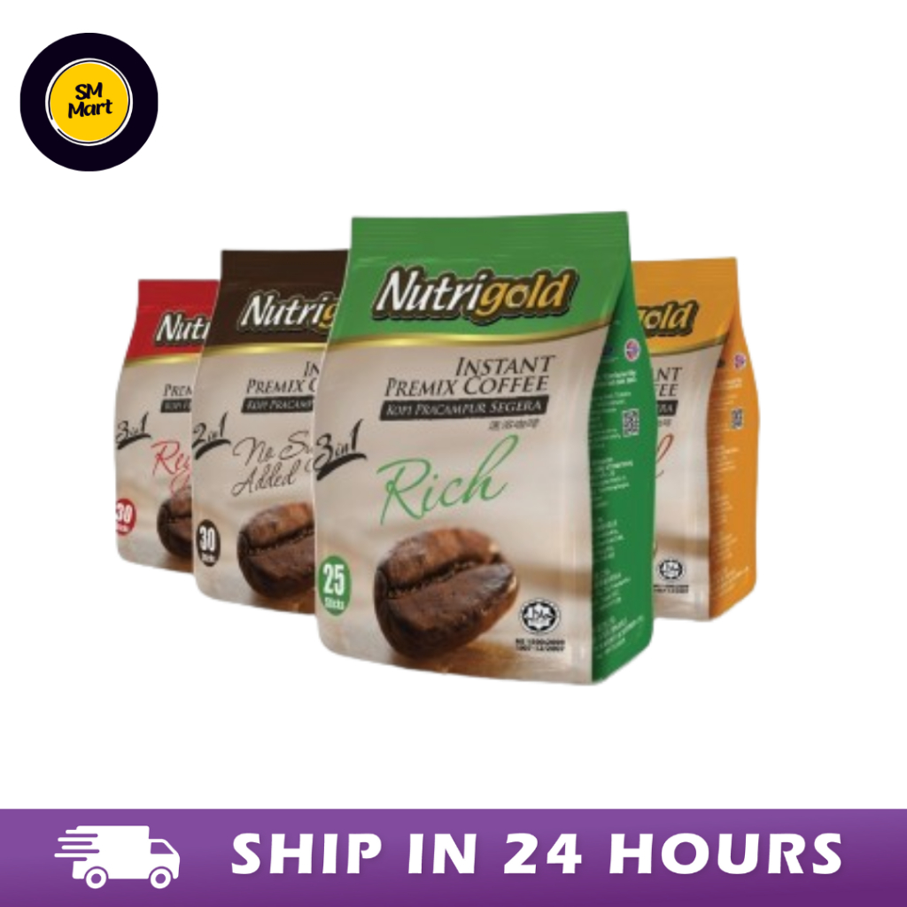 NUTRIGOLD 3IN1 INSTANT COFFEE (30 STICKS) - REGULAR / RICH [READY STOCK ...
