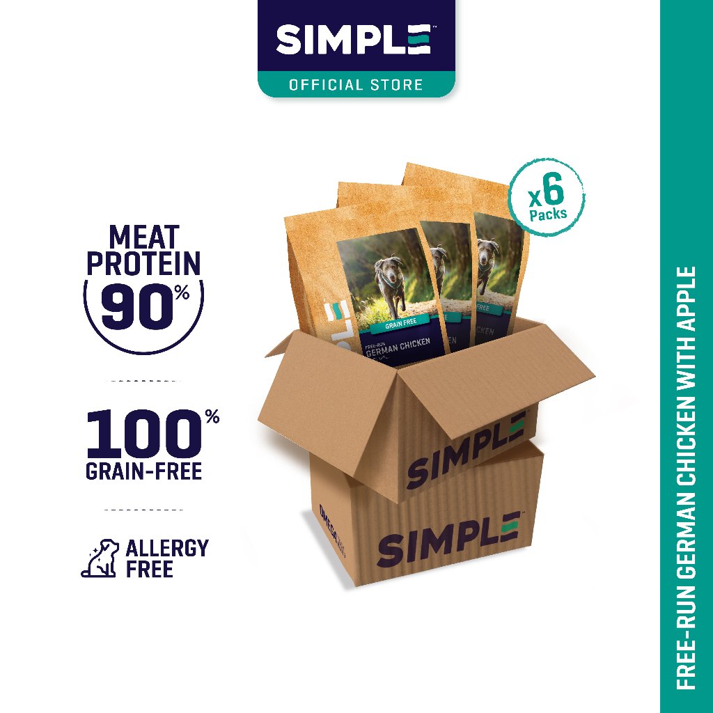 18KG SIMPLE Grain-Free German Chicken with Apple Dry Dog Food | Shopee ...