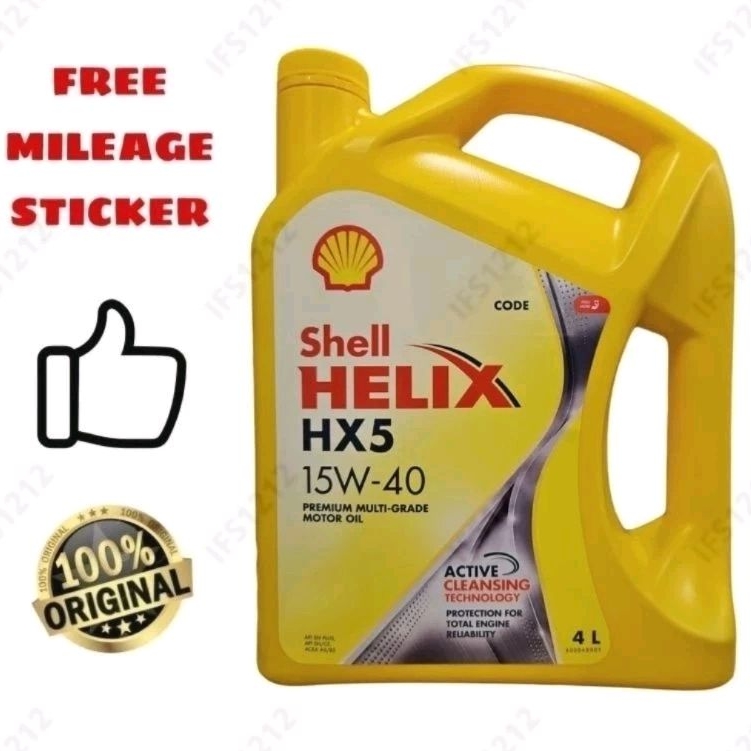 🇲🇾HOT SALES🔥 SHELL HELIX HX5 15W40 4L THAILAND MARKET ENGINE OIL ...
