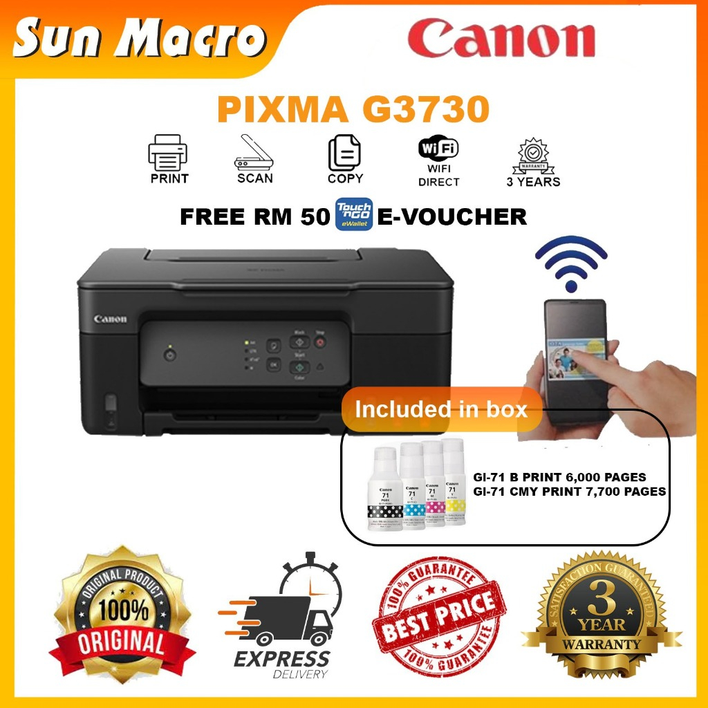 CANON PIXMA G3730/G3770 Wireless Ink Efficient G Series Printer WITH ...