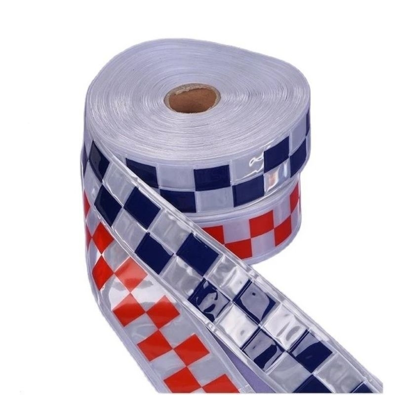 (Meter) 2" Safety Tape PVC Checker Printed Reflective Tape Reflection ...