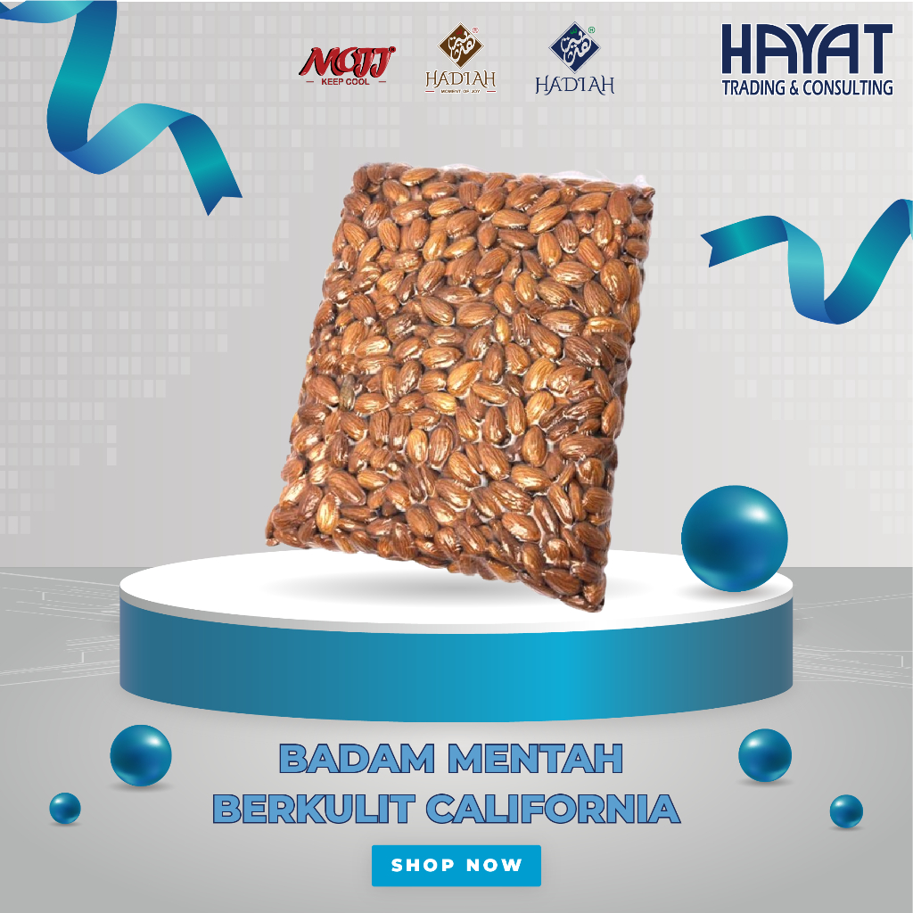 Raw California Sheeled Almonds | Badam Mentah Berkulit California ...