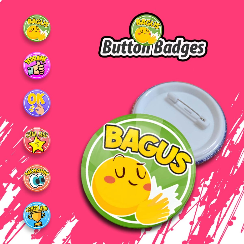 Button Badge Pin PUJIAN SEMANGAT - Saiz 58mm - cantik dan comel ...