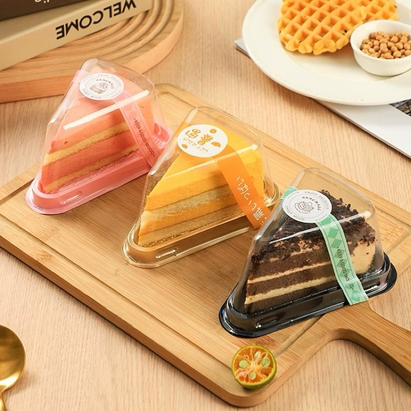Gold/ Black/ Pink/ Blue Triangle sliced cake packing box Cake box ...
