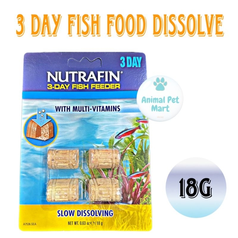 Nutrafin 3-Day Fish Feeder Holiday Weekend Food Block Slow Dissolving ...