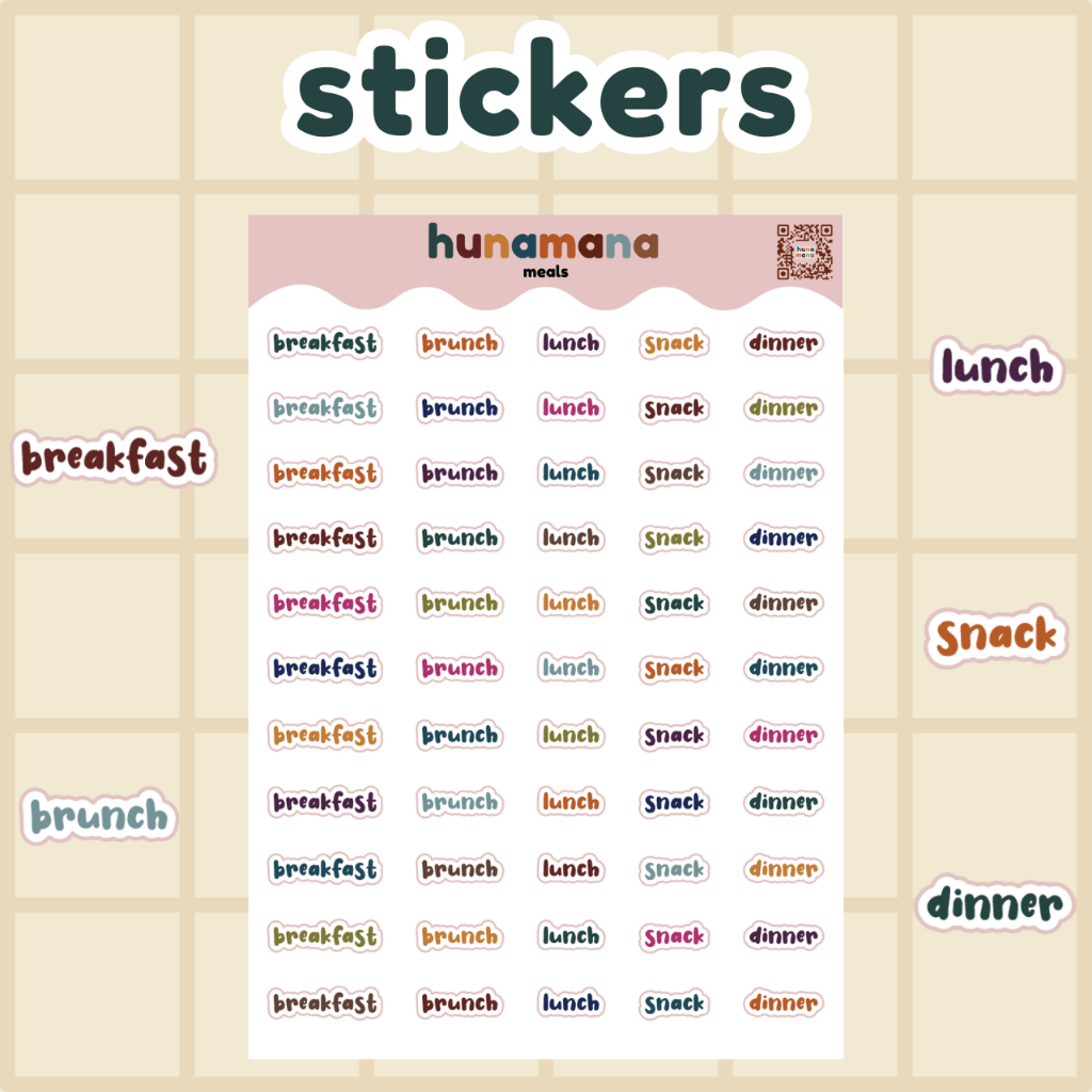 planner sticker planner sheet - meals sticker | breakfast | lunch ...