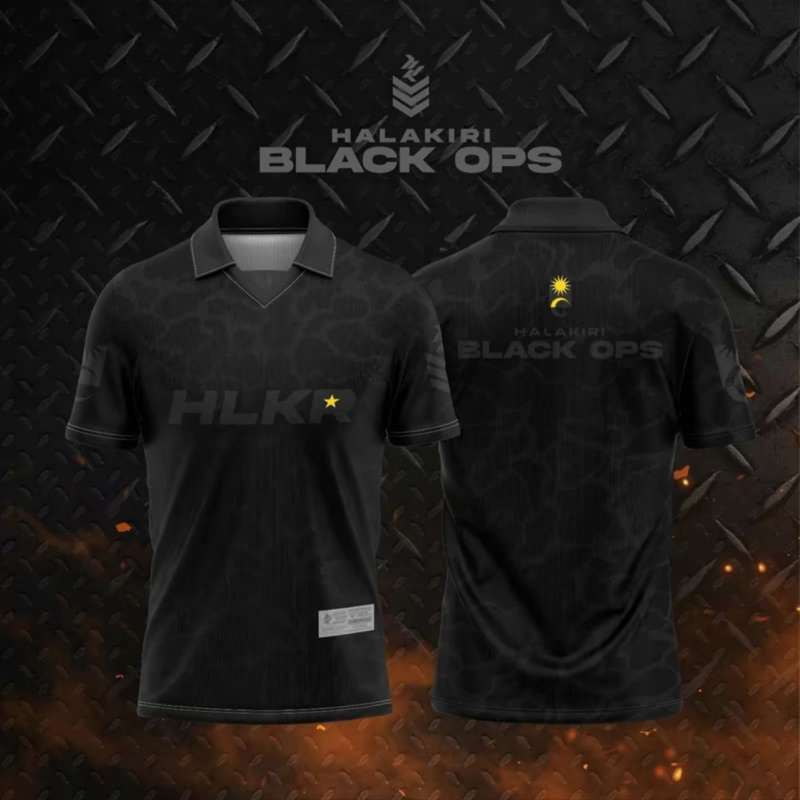 HALAKIRI FLAT RETRO COLLAR BLACK OPS LYCRA 280 GSM | Shopee Malaysia