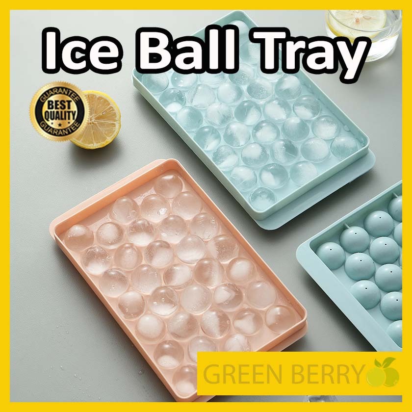 Ice Ball Plastic Tray Round Ice Cube Maker Mould 33 Holes Box Bekas ...