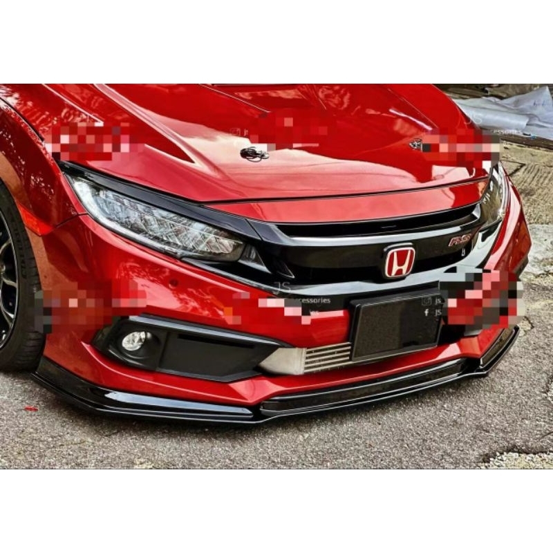 Honda Civic Fc PP Front Lips Front Diffuser RS Design 2019-2021 (Grossy ...