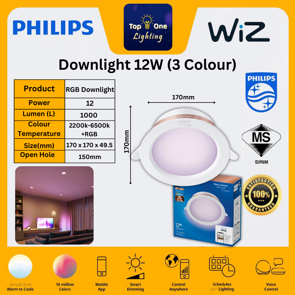 PHILIPS Wiz Tunable White | 3 Color Smart Bulb E27 E14 GU10 LED Bulb ...