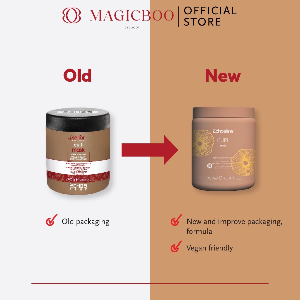 Magicboo Echosline Curl Control Hair Mask (VeganOk) 1000ml | Shopee ...