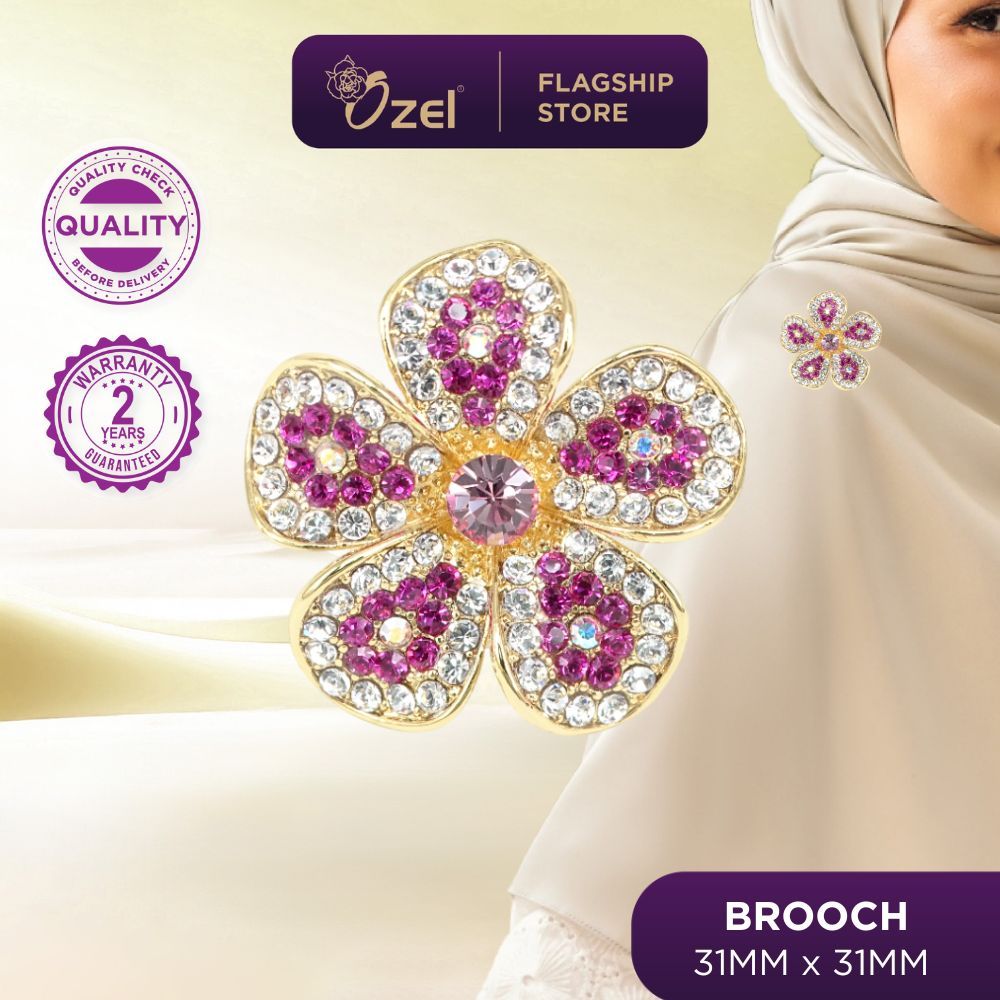 Ozel Flower Brooch B211 | Kerongsang & Pin Tudung, Hijab, Baju Kurung ...