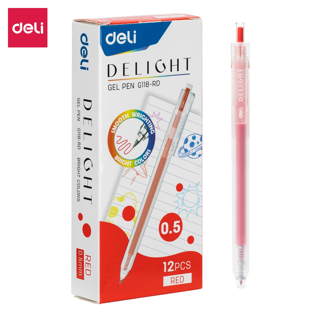 Deli Delight Gel Pen Multiple Colour Pens 0.5mm Smooth Writing Bright ...