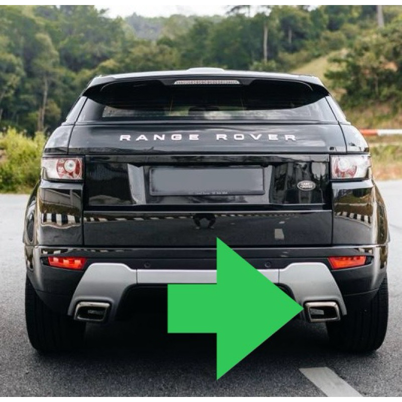 Exhaust Tips for Range Rover Evoque Dynamic - Silver Chrome (Right Side ...