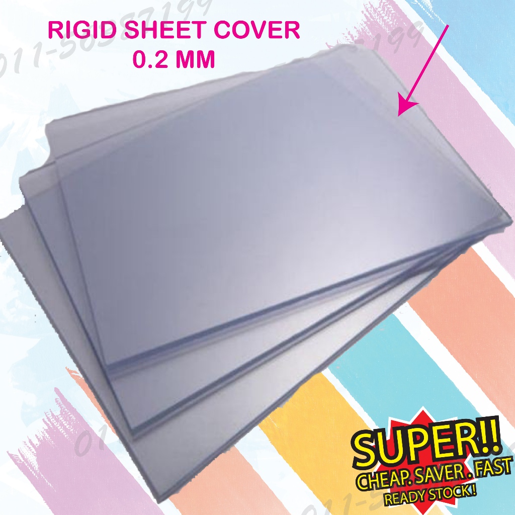 A4 Binding Cover/ Rigid Sheet / Multipurpose Transparent Binding PVC size A4 10pcs - 0.2mm ...