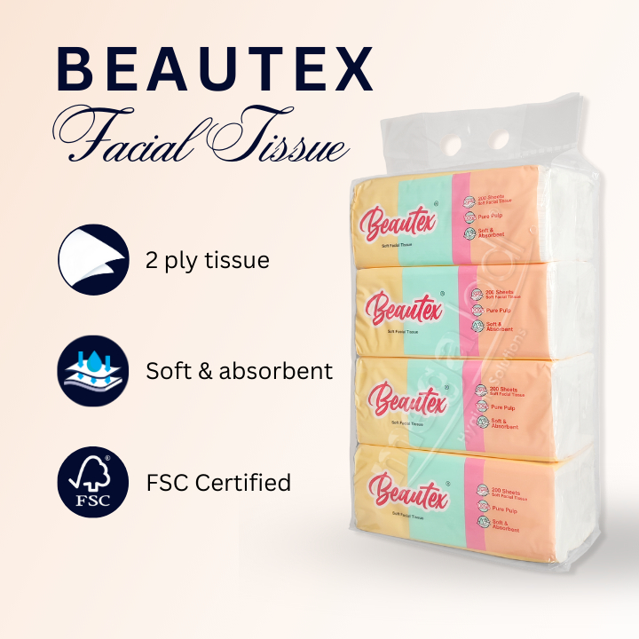 BEAUTEX Soft Facial Tissue Premium Paper 2ply Tisu Muka Murah Face ...