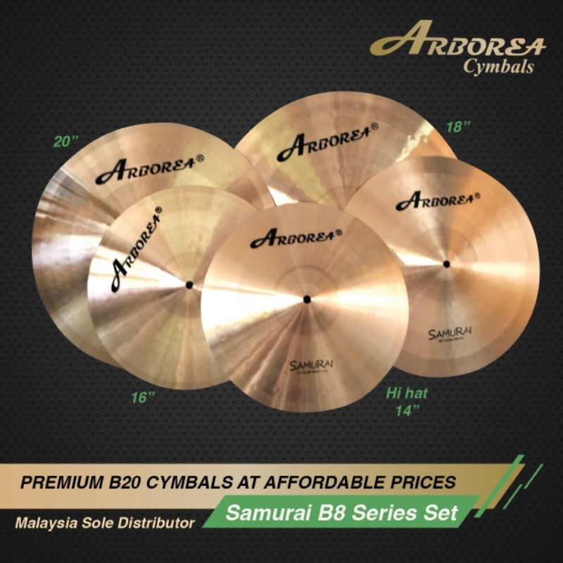 Arborea Cymbals B8 Samurai series set 14"16"18"20" | Shopee Malaysia